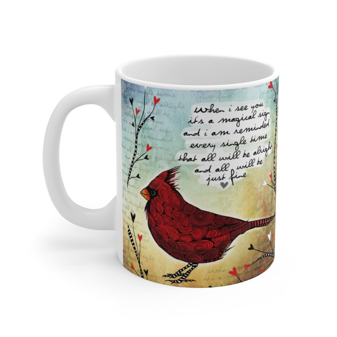 Cardinal as Sign, Cardinal Coffee Cup, Cardinal Coffee Mug, Cardinal ...