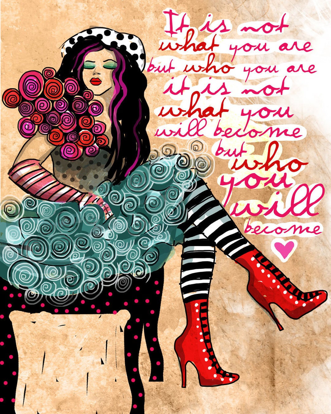 Who You Are / Original Illustration ART Print Hand SIGNED Size 8 X 10 ...