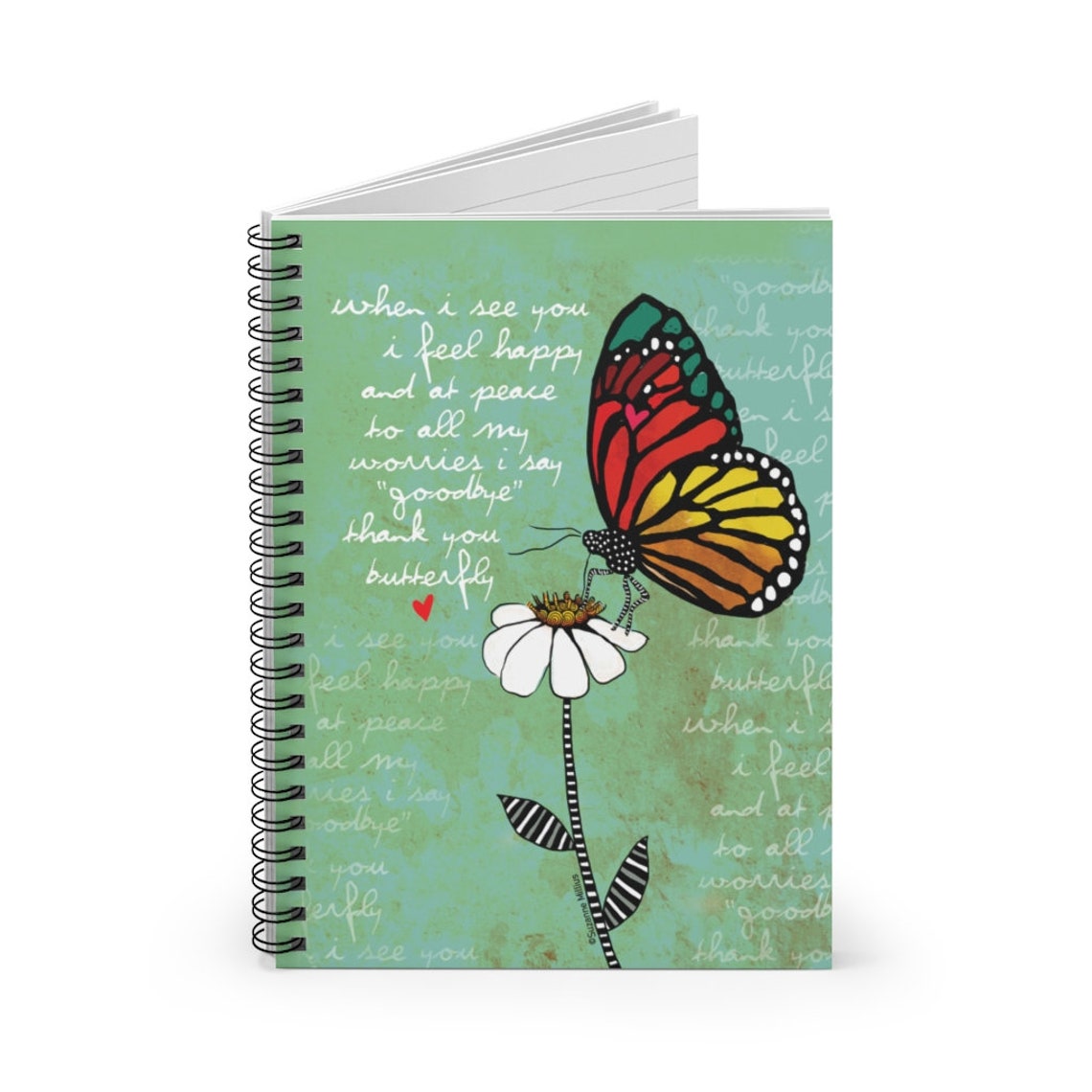 Butterfly Journal Butterfly Diary Butterfly Spiral Notebook - Ruled ...