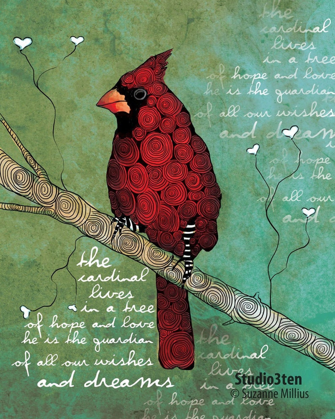 Cardinal Print Set Cardinal Print Set Cardinal Art Set of 3 - Etsy
