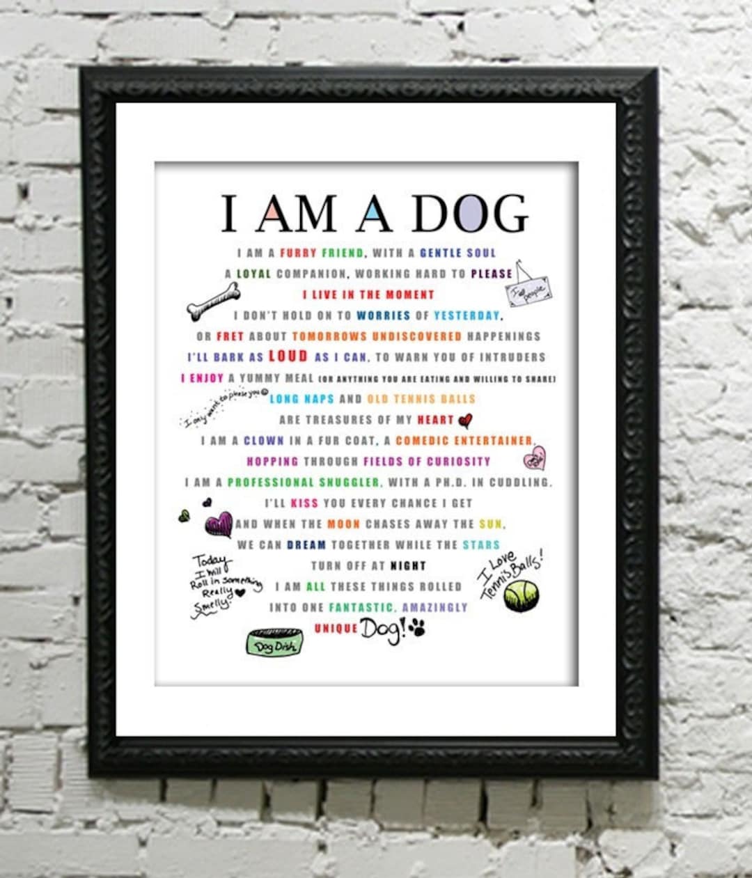Poem About Dog, Dog Print, Mans Best Friend, Gift for Dog Lover, Dog ...
