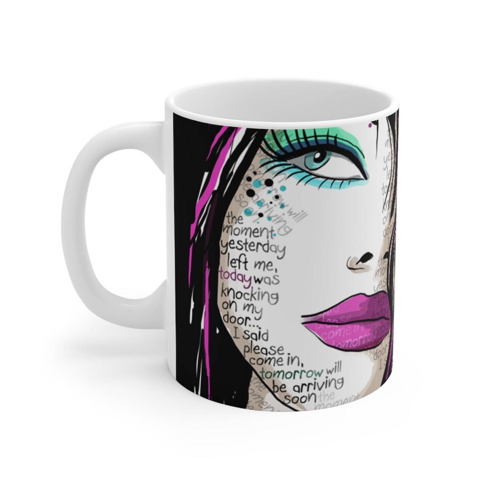 Time punk rock mug poem about time live in the moment mug | Etsy