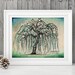 Weeping Willow Print, Weeping Willow Art, Weeping Willow With Cardinal ...