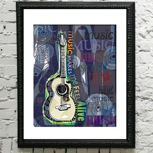 Music Print, Guitar Print, Guitar Art, Music Art, Print for Guitar ...