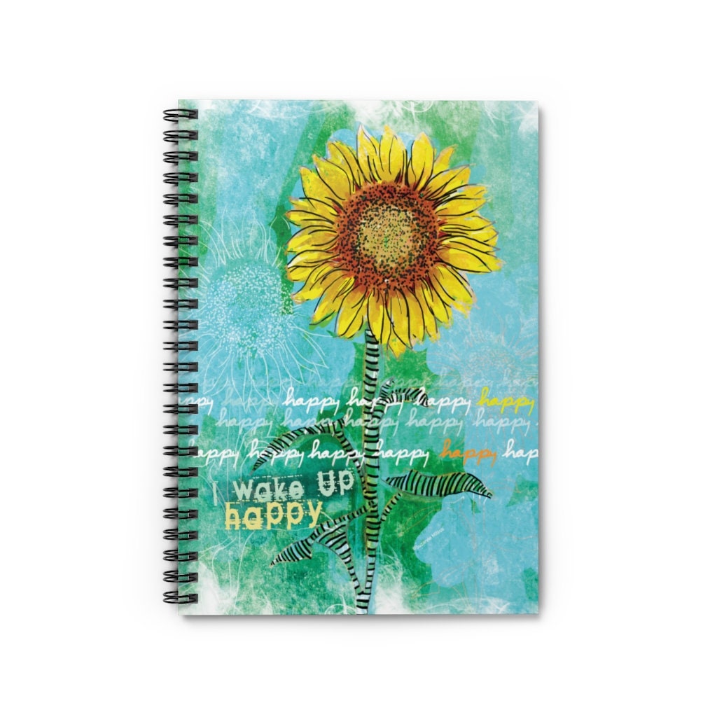 Sunflower journal Sunflower diary Sunflower notebook Spiral | Etsy