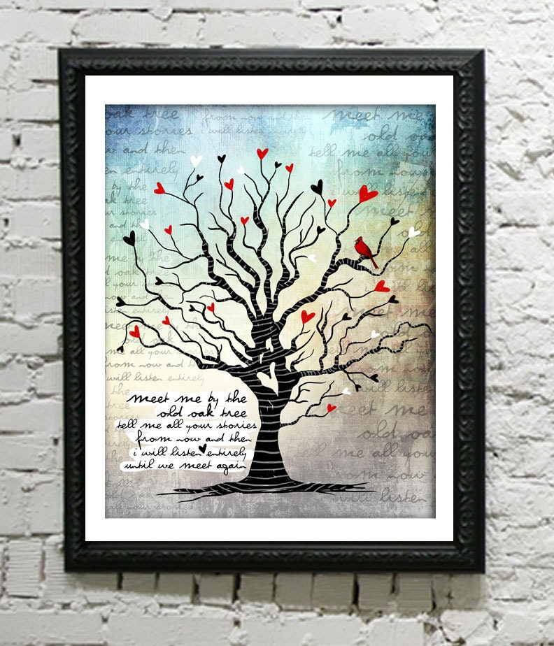 Story Teller, Print With Cardinals, Tree Filled With Cardinals, Gift ...