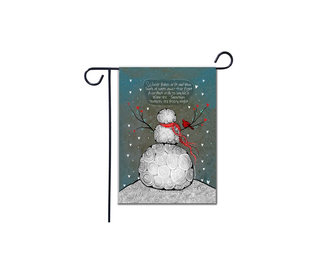 Snowman Garden Flag Snowman Yard Art Snowman Decor Snowman - Etsy