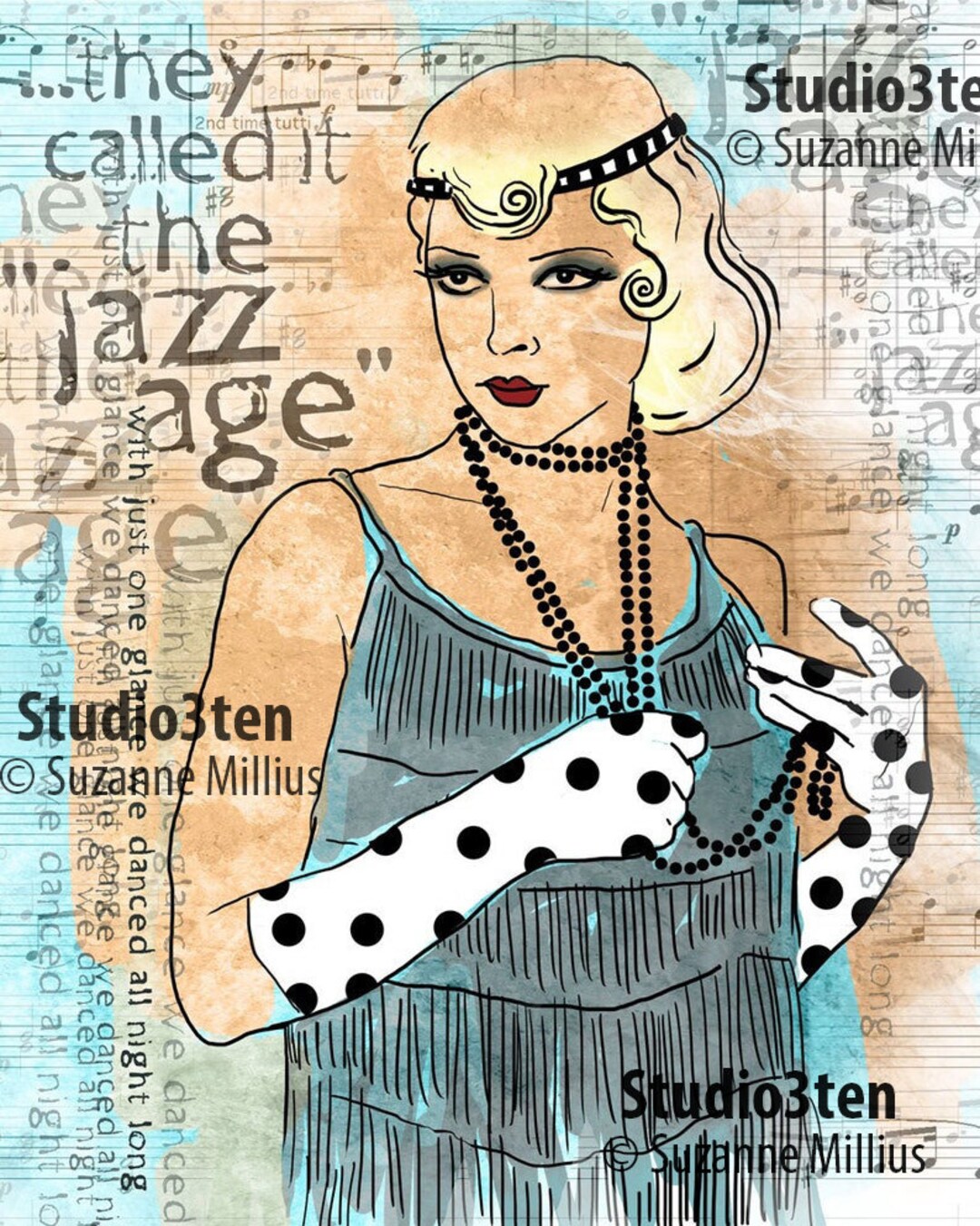 The Jazz Age Print, Roaring 20s Art, Flapper Art, Print With Flapper ...