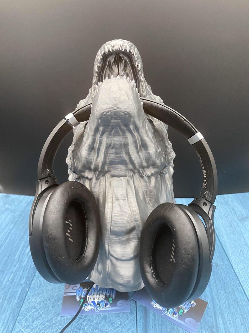 Godzilla Head Headphone Stand | Dragon Headset Holder L Unique Gaming ...