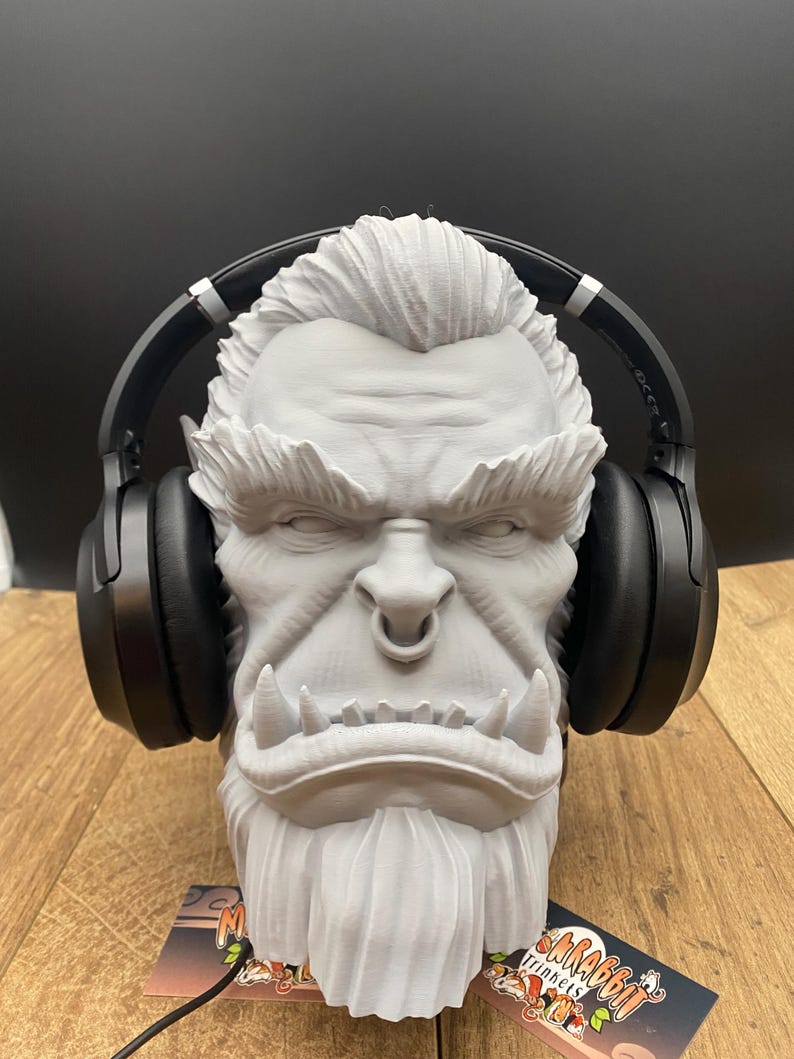 SALE - Orc Troll Ogre Shaman Headphone Stand: Warcraft Desk Decor, Gift ...