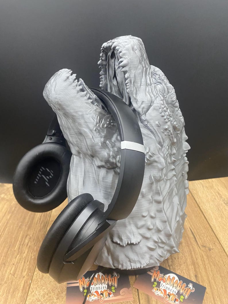 Godzilla Head Headphone Stand | Dragon Headset Holder L Unique Gaming ...
