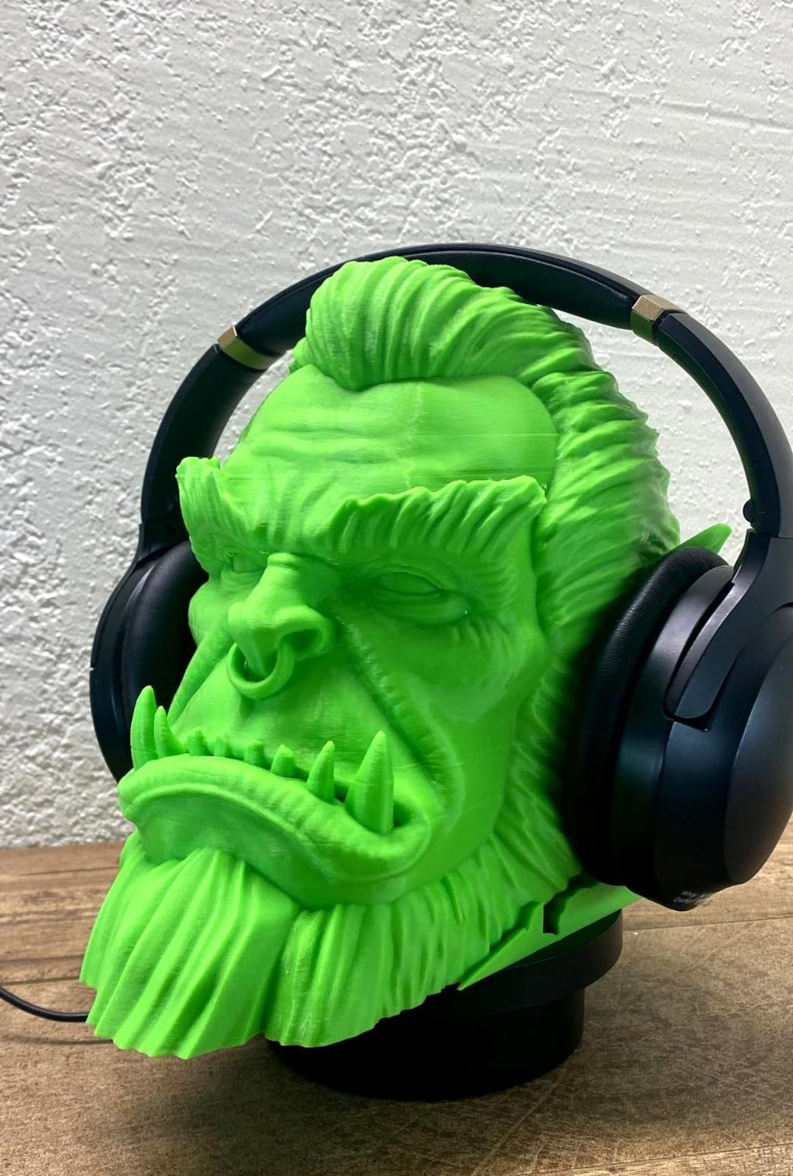 SALE - Orc Troll Ogre Shaman Headphone Stand: Warcraft Desk Decor, Gift ...