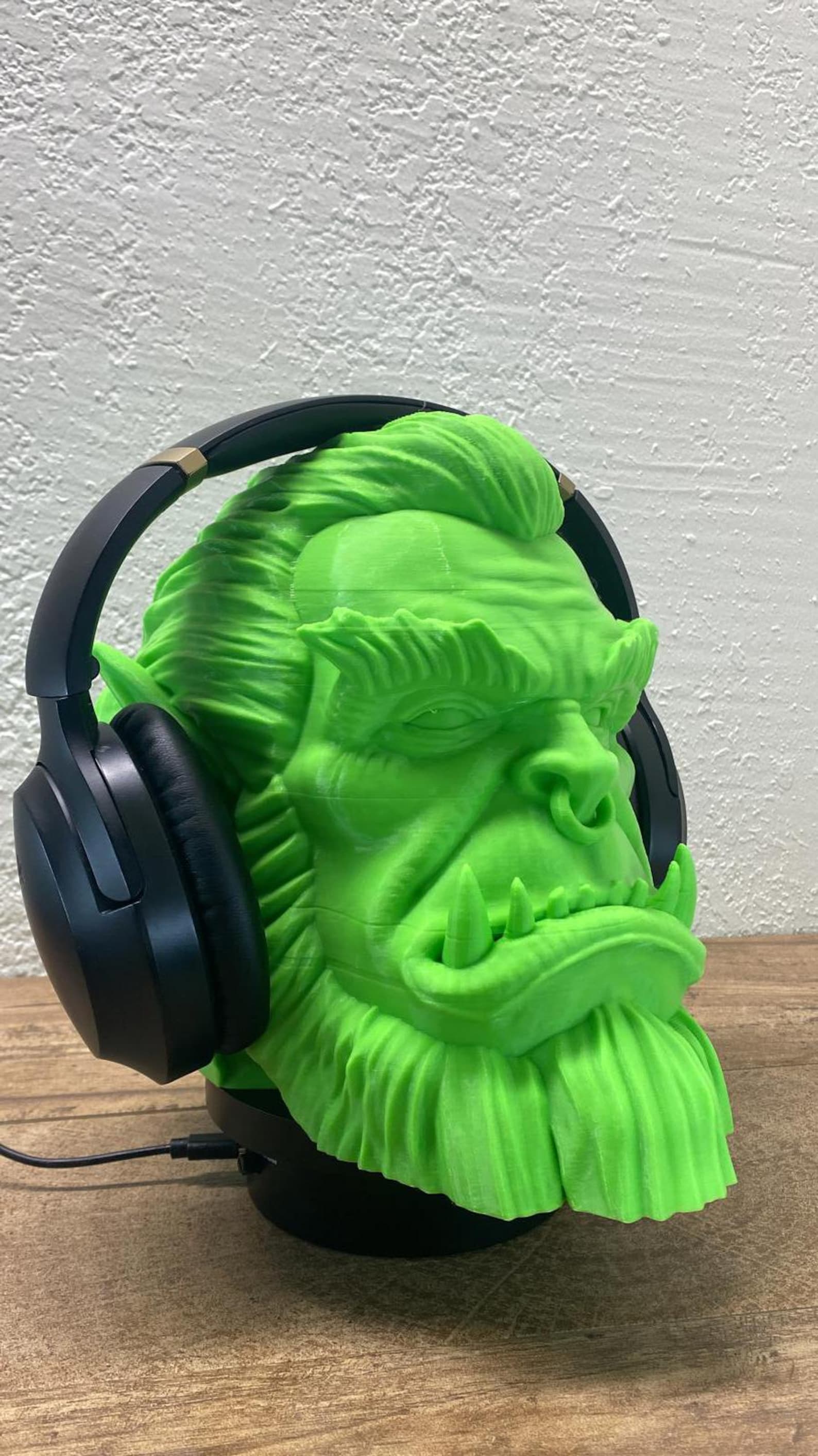 SALE - Orc Troll Ogre Shaman Headphone Stand: Warcraft Desk Decor, Gift ...