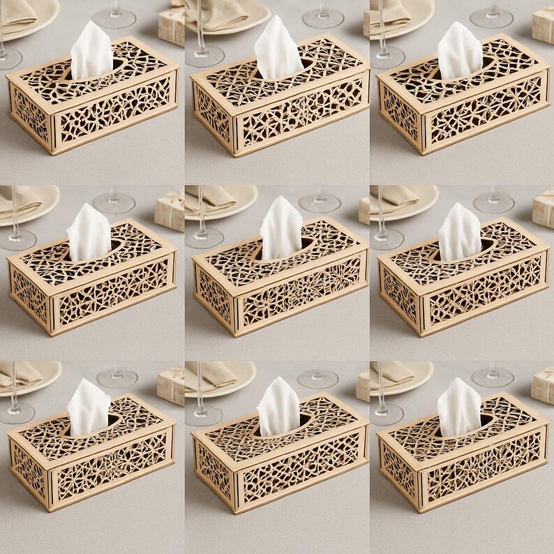 Laser Cut Tissue Box SVG Bundle | 30 Floral, Geometric Patterns ...