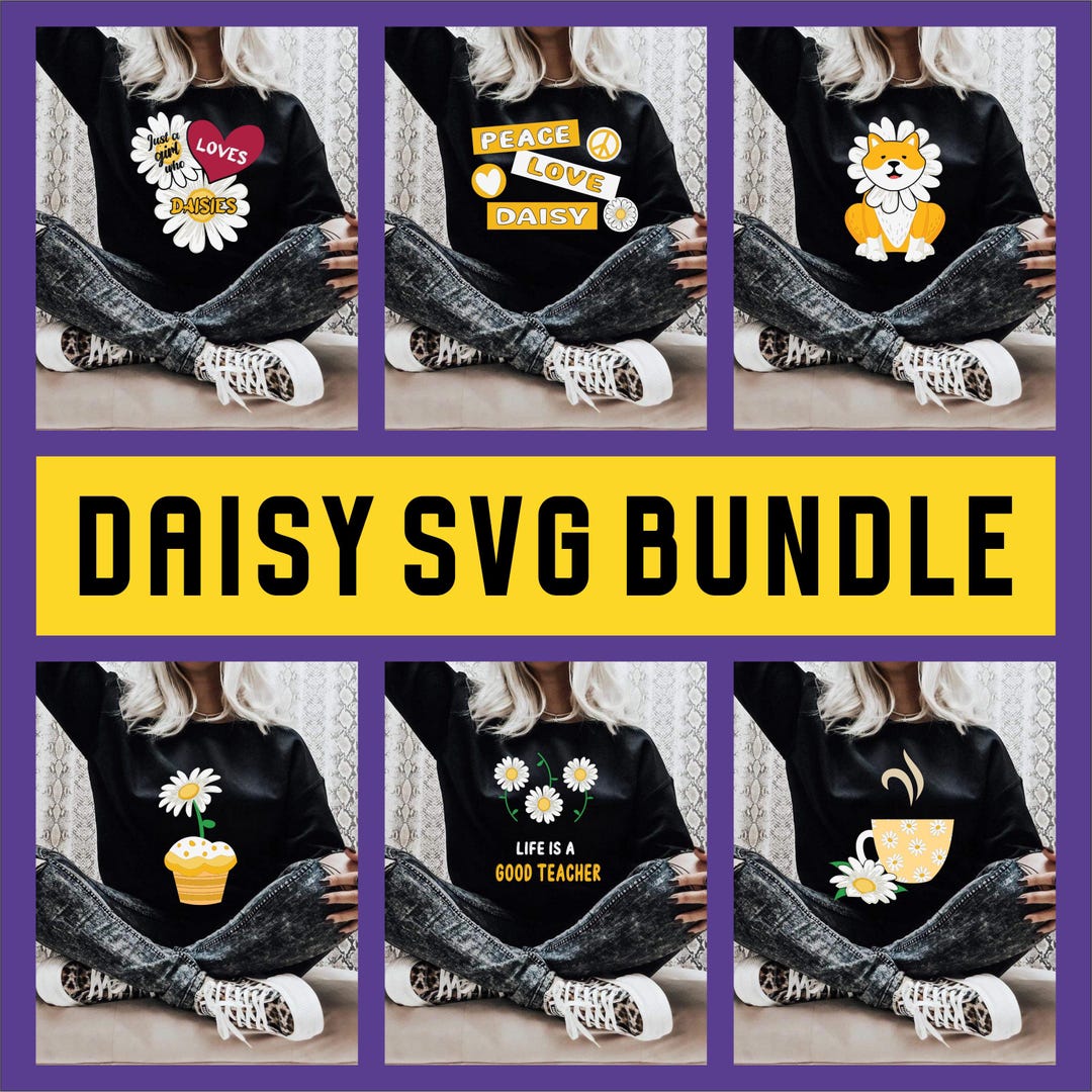 Daisy SVG Bundle, Floral Cut Files, Cricut & Silhouette (digital ...