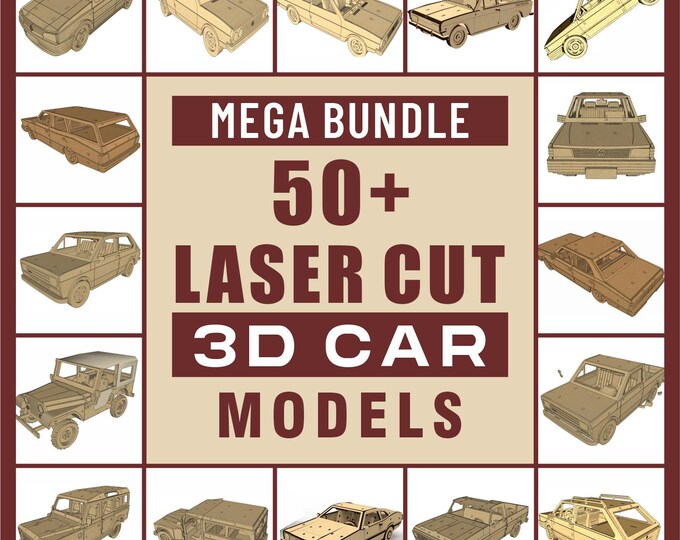 Laser Cut 3D Car Model Bundle | 50+ CNC Plans (svg, Dxf, Pdf) - Etsy Canada