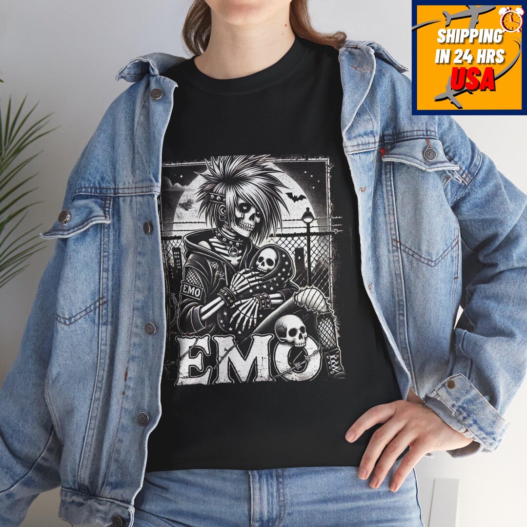 Emo Skeleton Mom T-shirt – Gothic Punk Rock Aesthetic | Dark Emotional ...