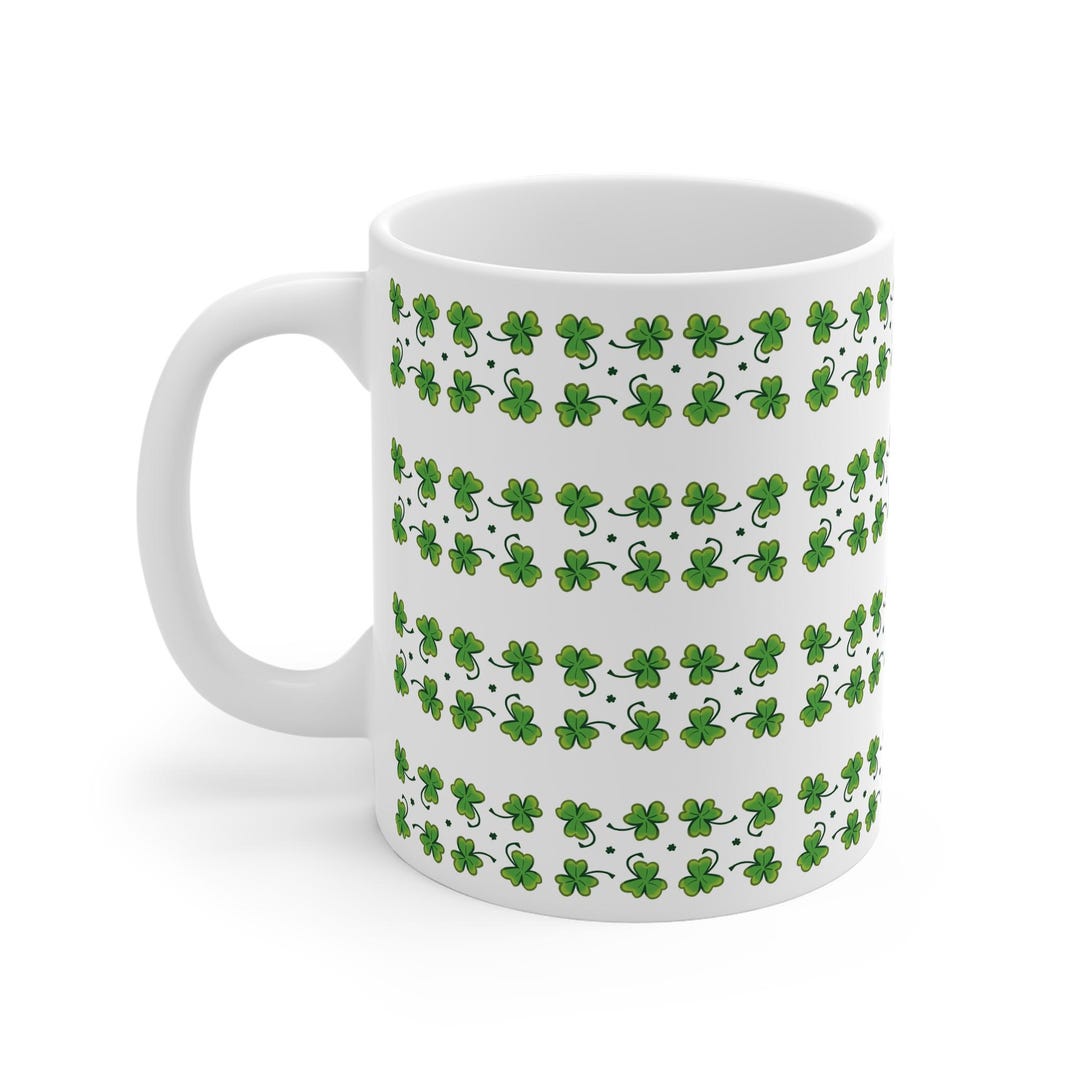 Shamrock Mug, St. Patrick's Day Cup, Clover Coffee Mug, Irish Tea Mug ...