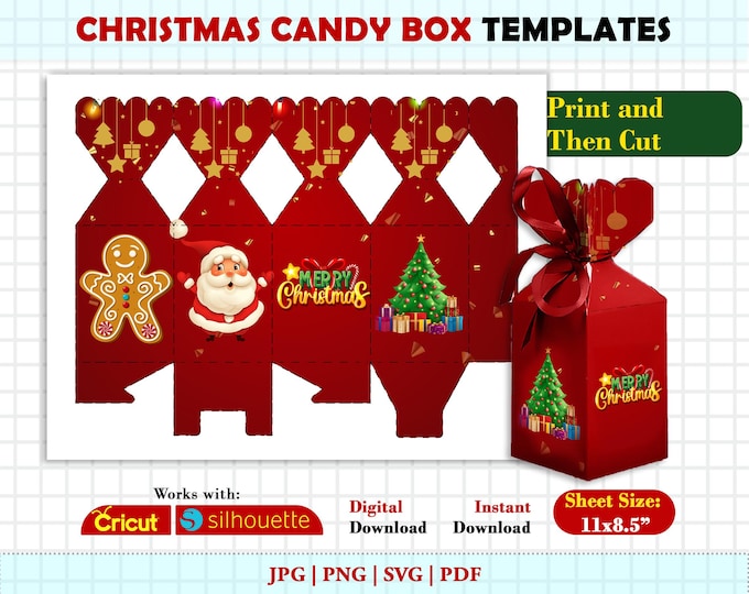 Gift Box Template: Resizeable Printable Candy Box (digital Download ...