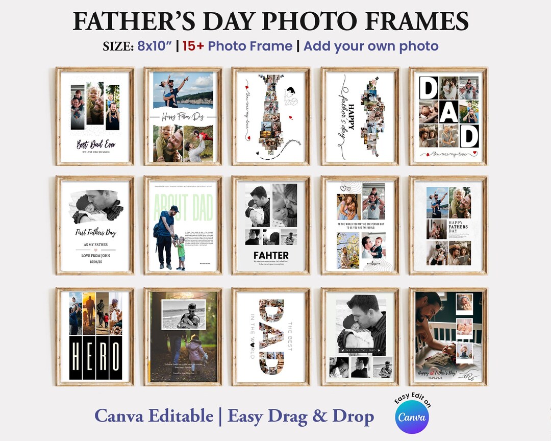 PRINTABLE Daddy Fathers Day Gift Collage, Daddy Photo Collage, Custom ...