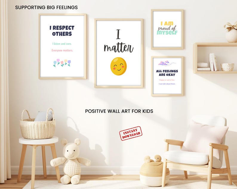 Kids Affirmation Posters Bundle | Printable Positive Wall Art for ...