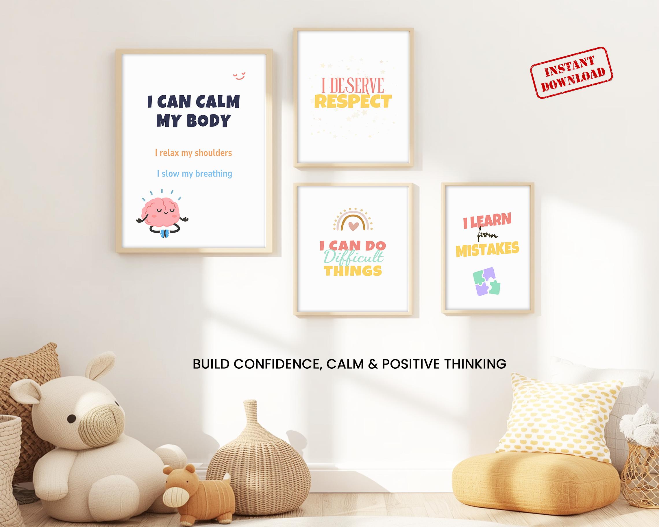 Kids Affirmation Posters Bundle | Printable Positive Wall Art for ...