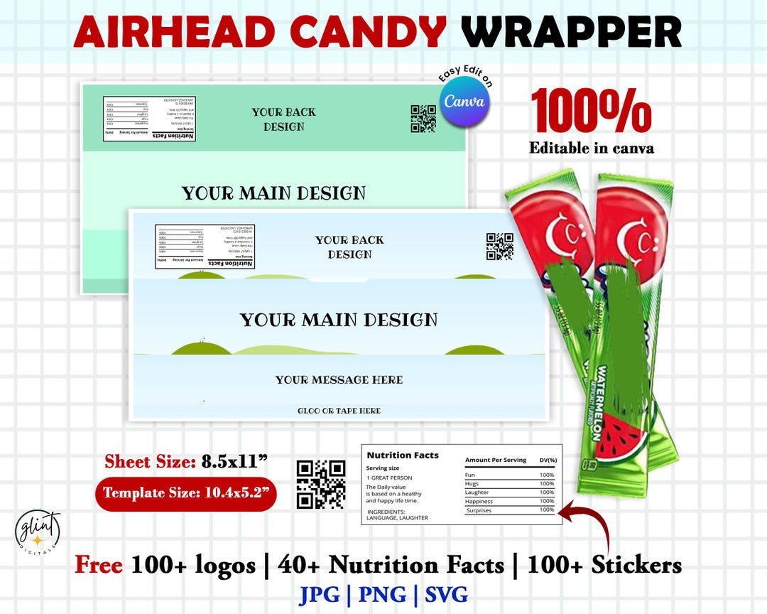 Airhead Candy Wrapper Chip Bag Template Airhead Wrapper Template ...
