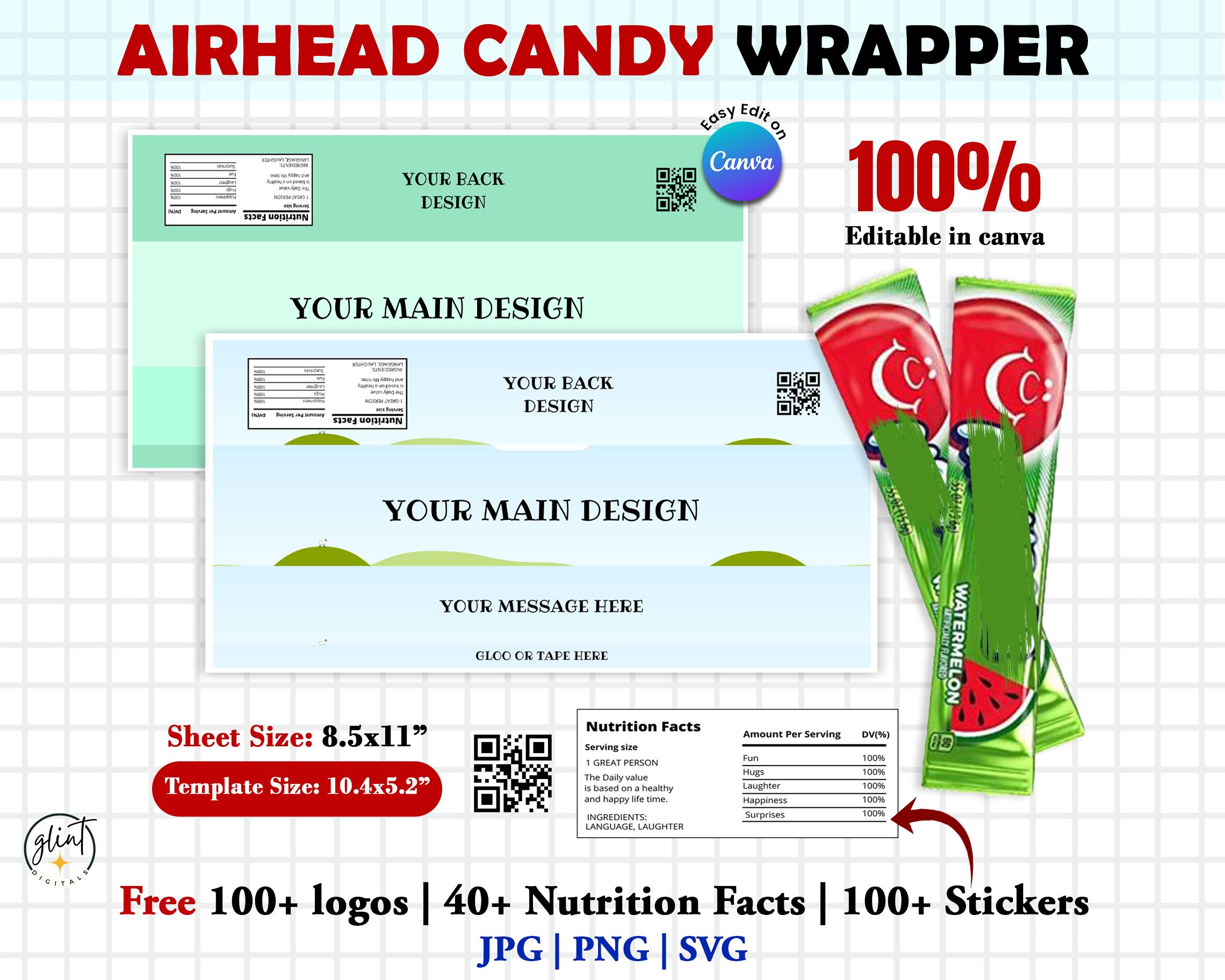 Airhead Candy Wrapper Chip Bag Template Airhead Wrapper Template ...