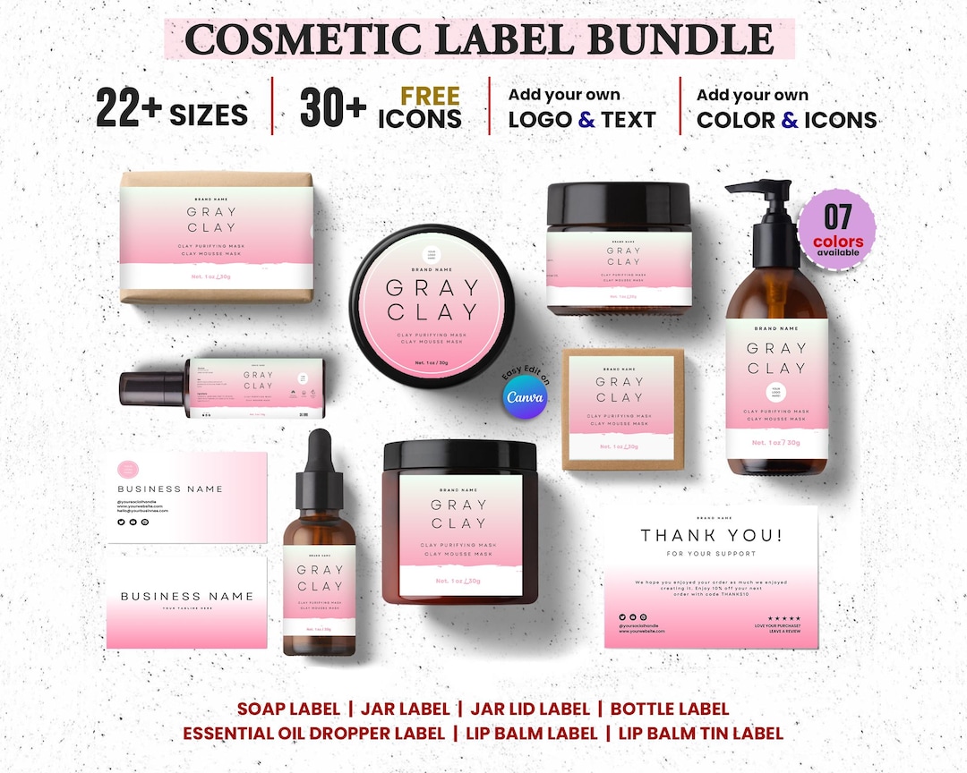 Editable Cosmetic Label Templates, Stylish Cosmetic Product Label ...