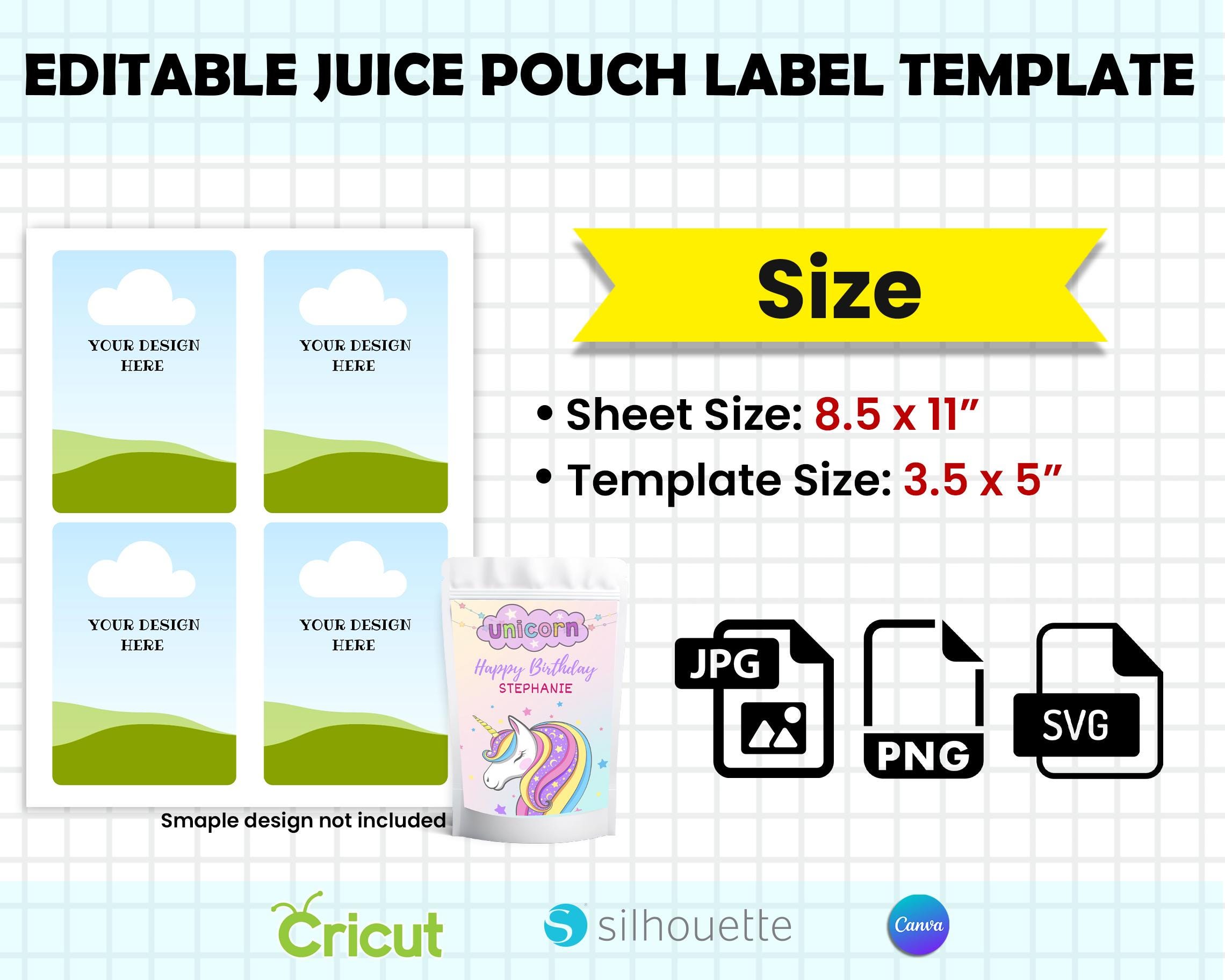 Capri Template Svg, Blank Capri Sun Template, Juice Pouch Label, Juice ...