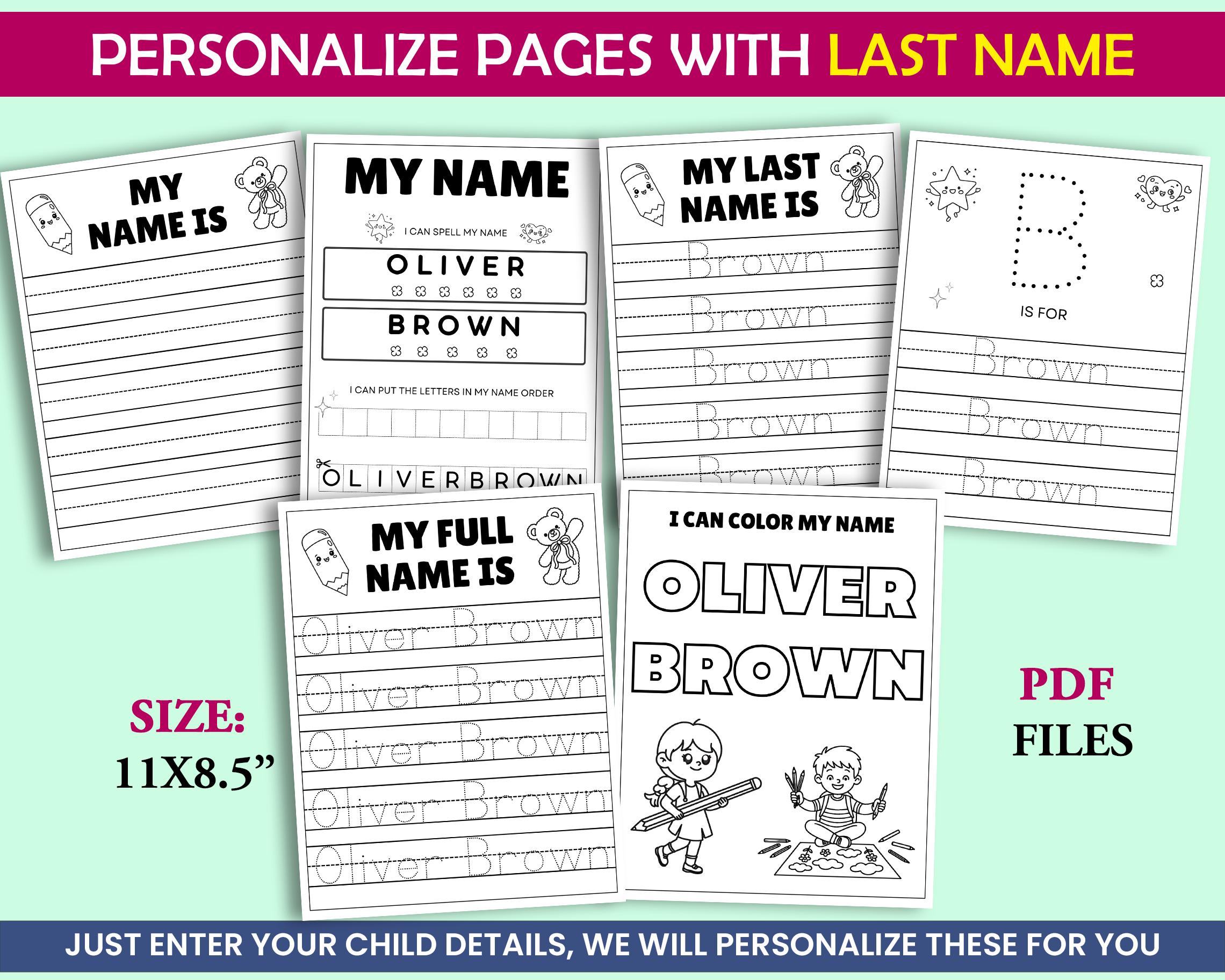 Personalized Name Tracing Printable | Preschool Handwriting Practice ...