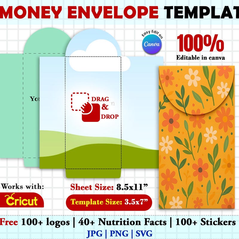 Birthday Envelopes Template - Etsy