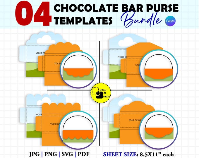 Canva Chocolate Bar Purse Template, Chocolate Template, Candy Bar ...