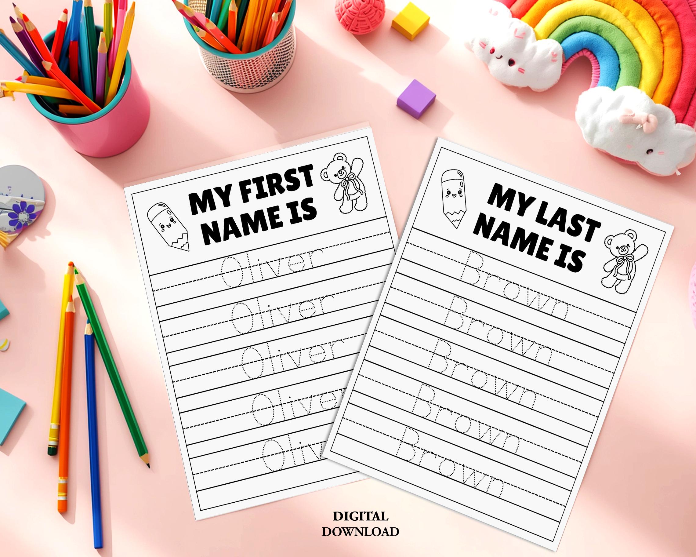 Personalized Name Tracing Printable | Preschool Handwriting Practice ...