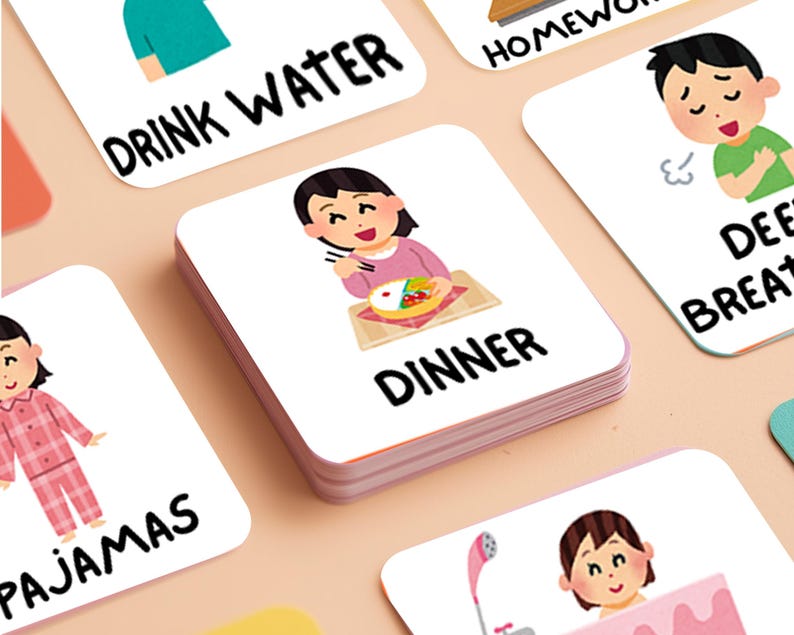 Tarjetas de rutina editables para niños / 20 gráficos visuales de ...