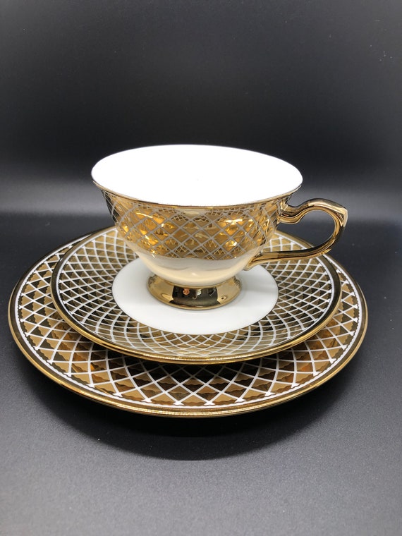 Ciroa Lattis Gold 3 Piece Place Setting Cup and Saucer With | Etsy