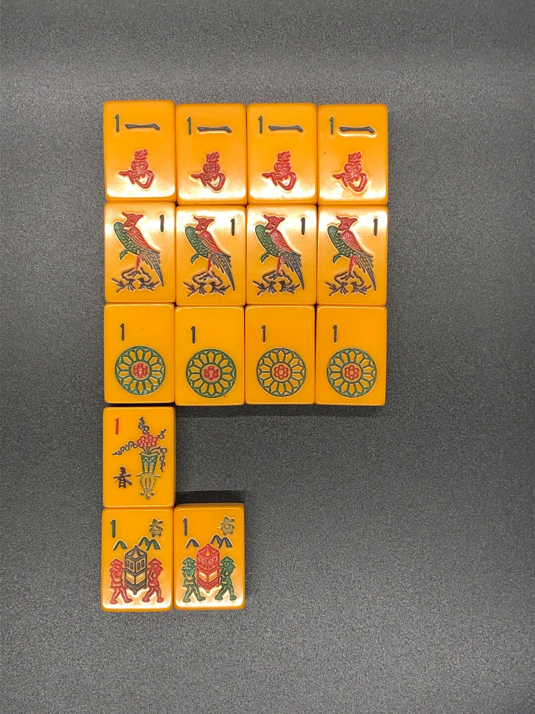 Vintage Mahjong Individual Bakelite Plastic Butterscotch 1 Tile. Bin14 ...