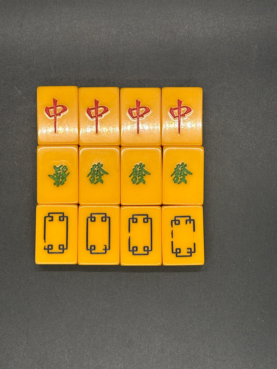 Vintage Mahjong Individual Bakelite Plastic Butterscotch Symbol Tiles ...