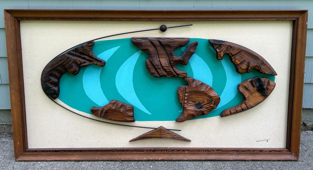 World Map Wall Decor, Mid Century Modern, Tiki Bar, William Westenhaver ...