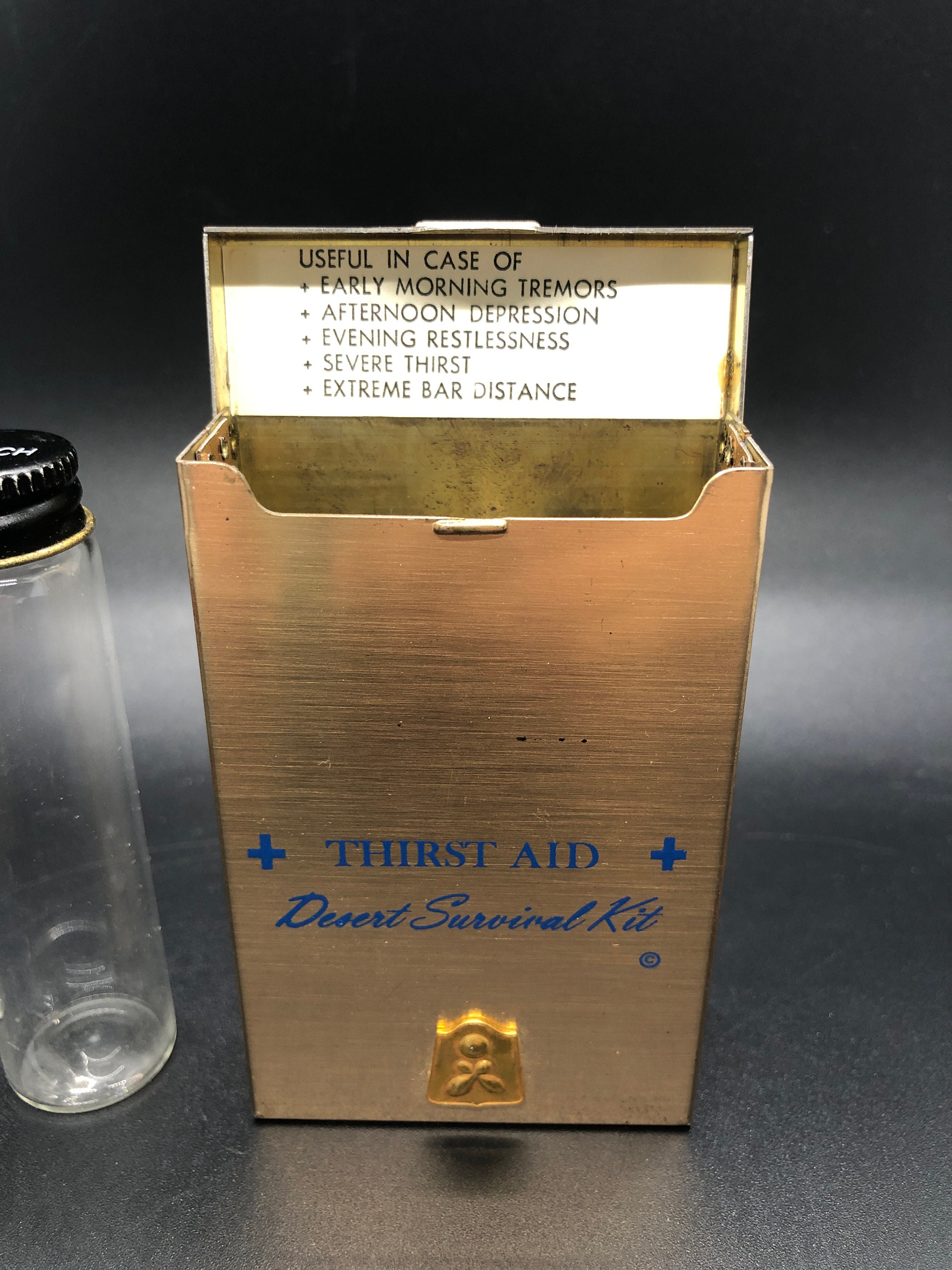 Vintage Thirst Aid Desert Survival Kit Glass Booze Bottles Gag Gift ...