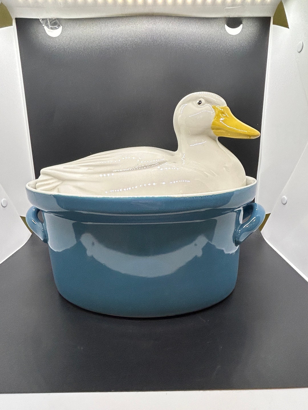 Flawless One Owner Blue Vintage Hall Carbone Duck Casserole Dish Large ...
