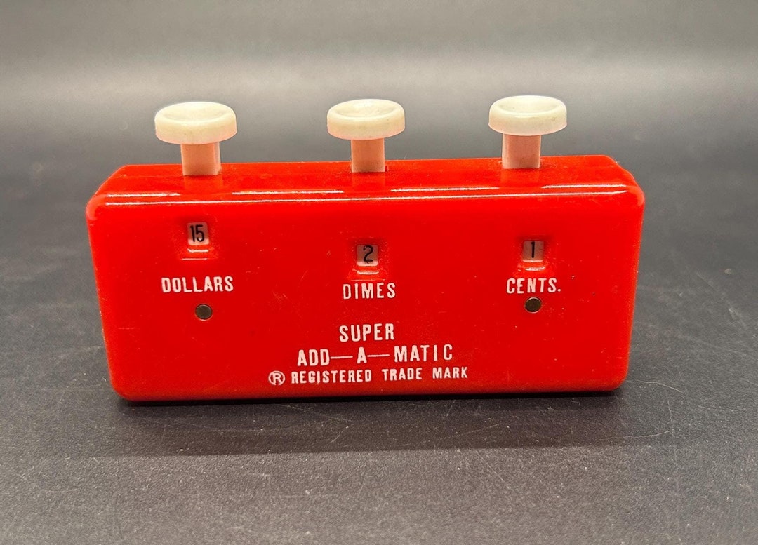 Vintage 1960s Plastic Super ADD-A-MATIC Grocery Money Counter Works ...
