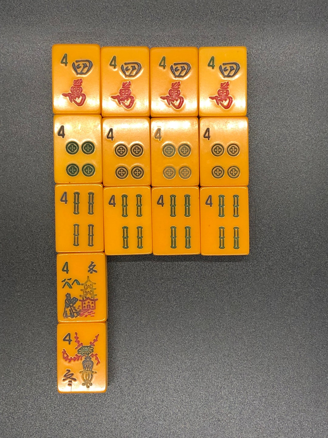 Vintage Mahjong Individual Bakelite Plastic Butterscotch 4 Tile - Etsy