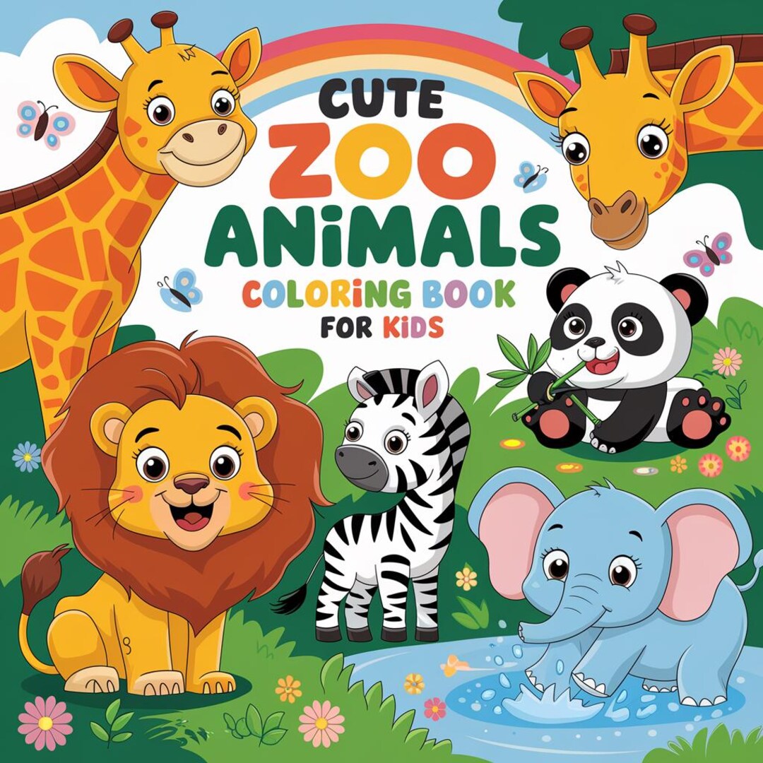 Adorable Zoo Coloring Book. - Etsy