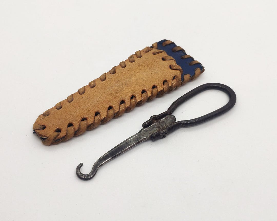 Antique Vintage Folding Button Hook in Leather Case - Etsy