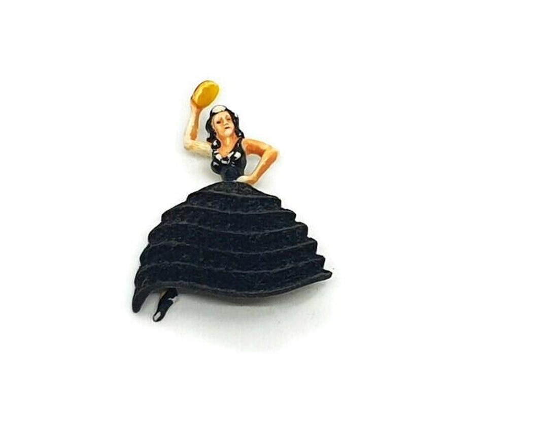 Antique Art Deco Plastic 'dancing Lady' Brooch Pin - Etsy