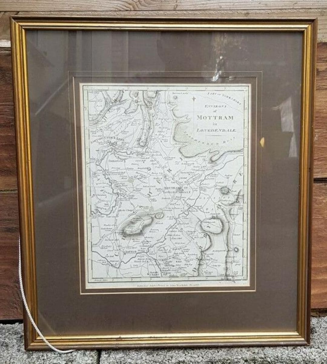 Antique 1794 JOHN STOCKDALE Map Framed - Village of Mottram in ...