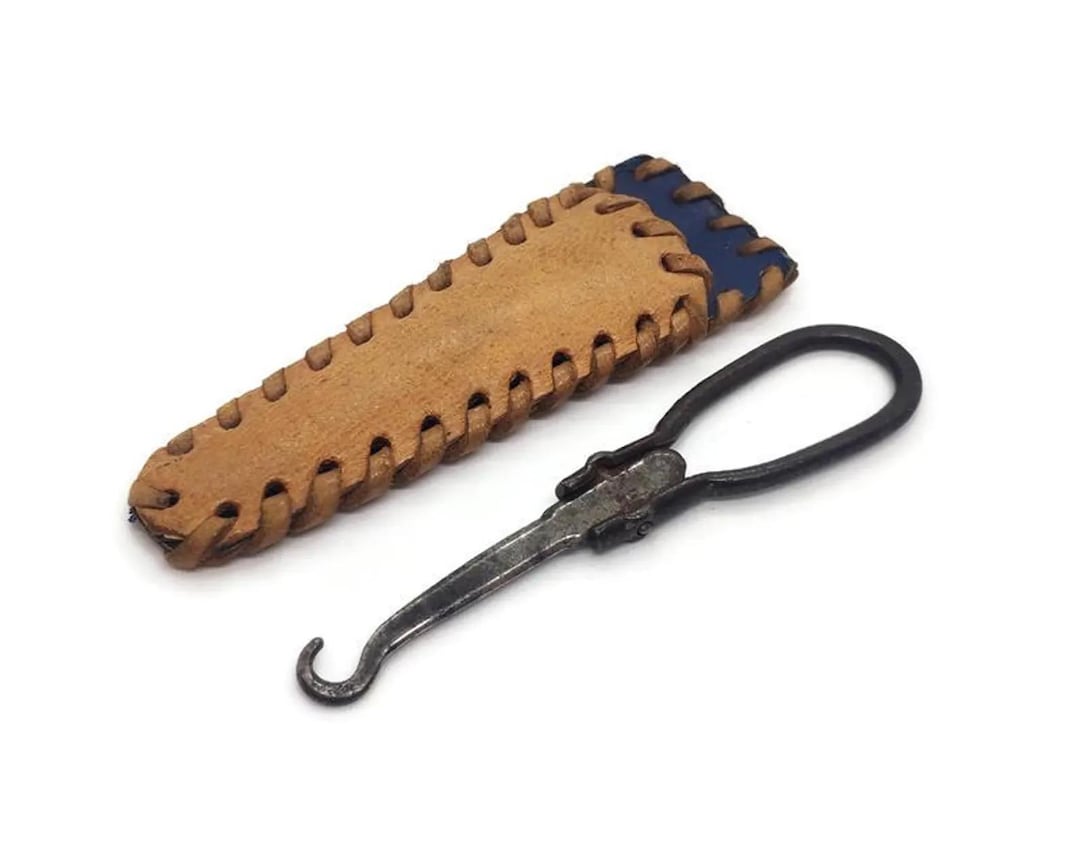 Antique Vintage Folding Button Hook in Leather Case - Etsy