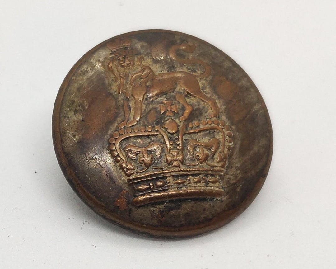 Antique Firmin & Sons - Military Livery Button, Crowned Lion, RARE - Etsy
