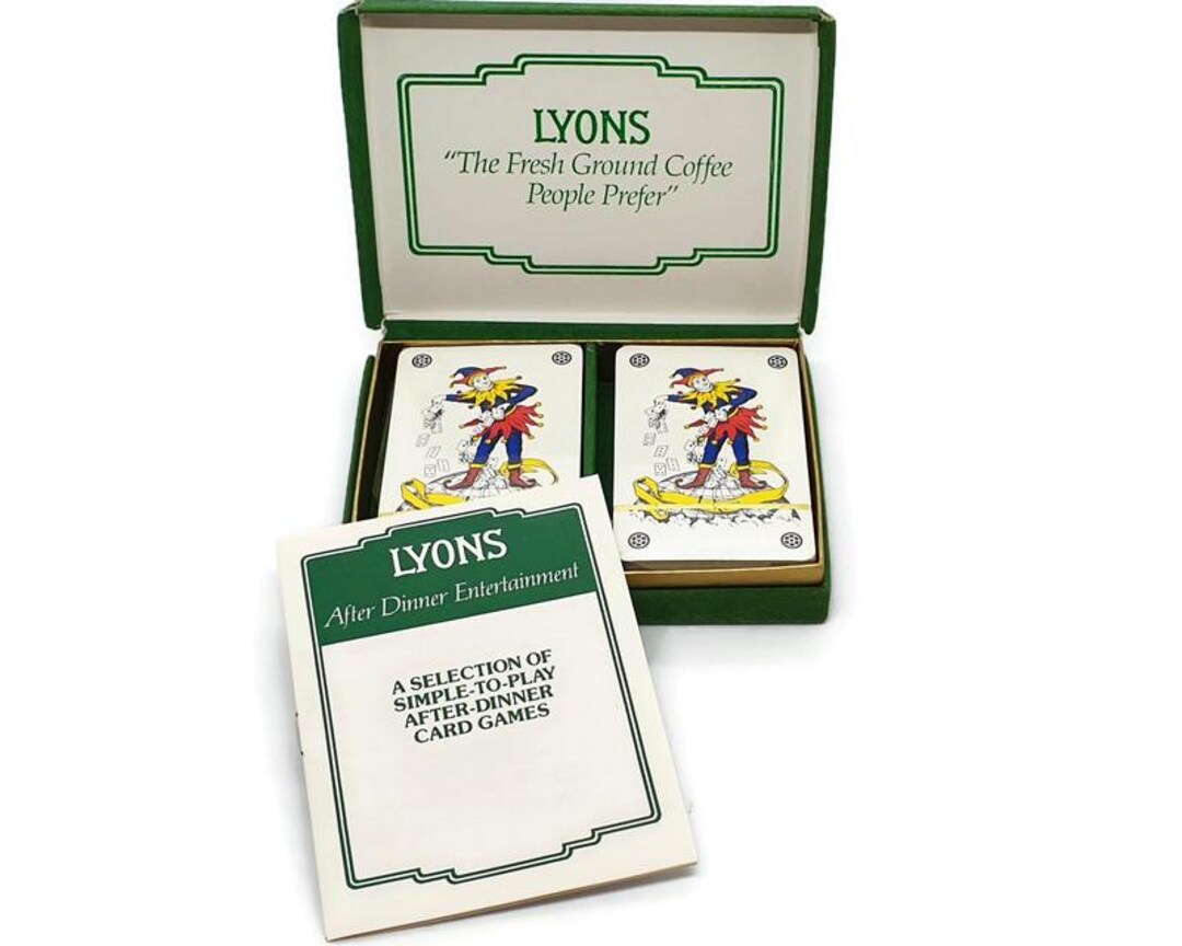 Vintage LYONS Playing Cards, Twin Pack, NEW & SEALED - After Dinner ...